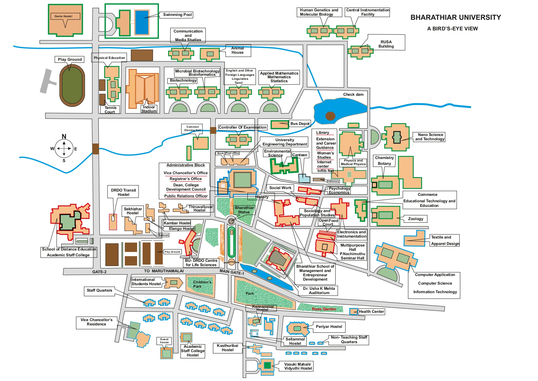 University Map | Bharathiar University